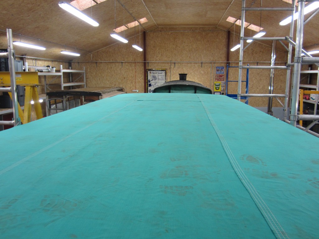 B-Type Bus roof canvassing progresses… – Beamish Transport Online